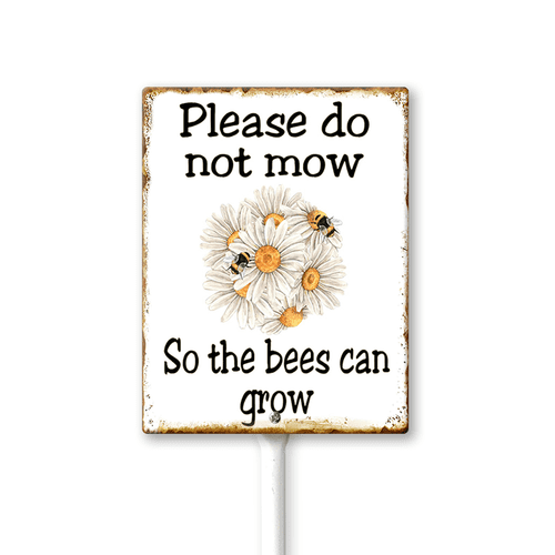 Eveokoki (8x12) IN Please Do Not Mow So The Bees Can Grow Yard Sign ...