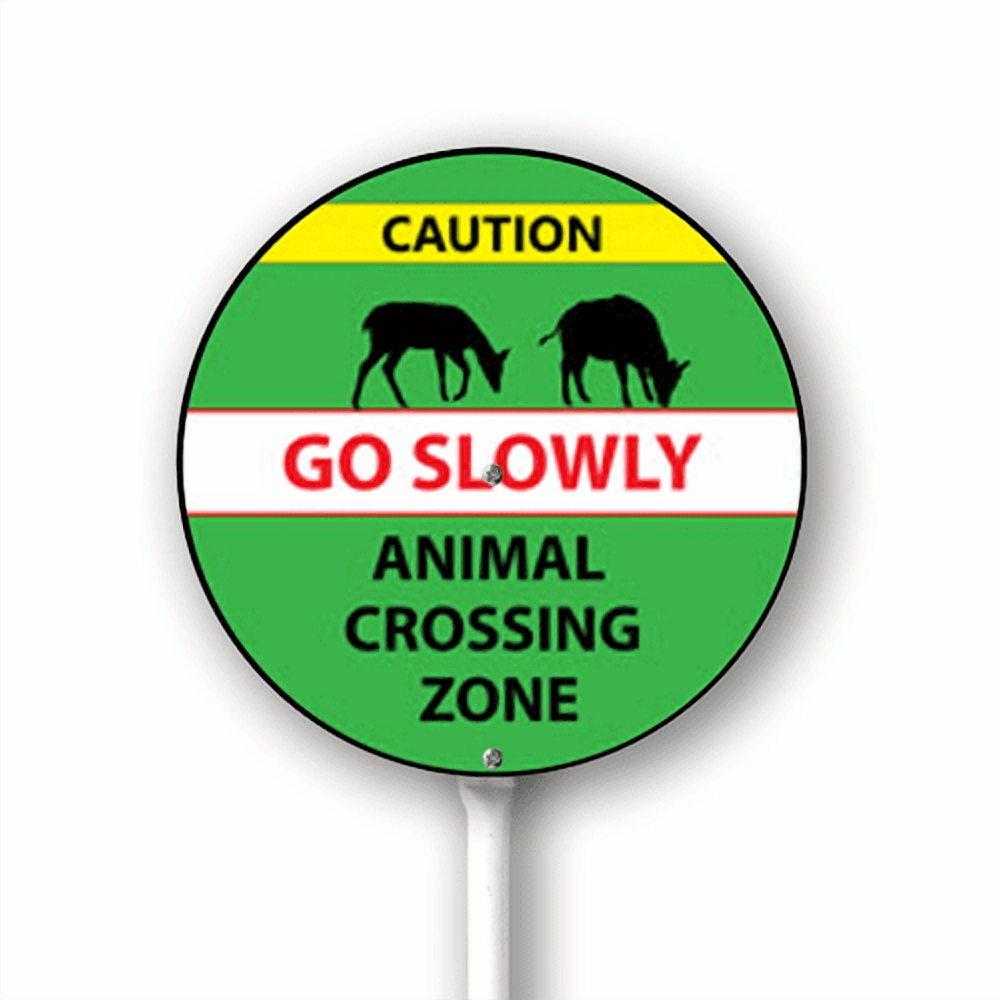 Eveokoki 9.2"x9.2" Round Go Slowly Animal Crossing Zone Sign for Yard ...