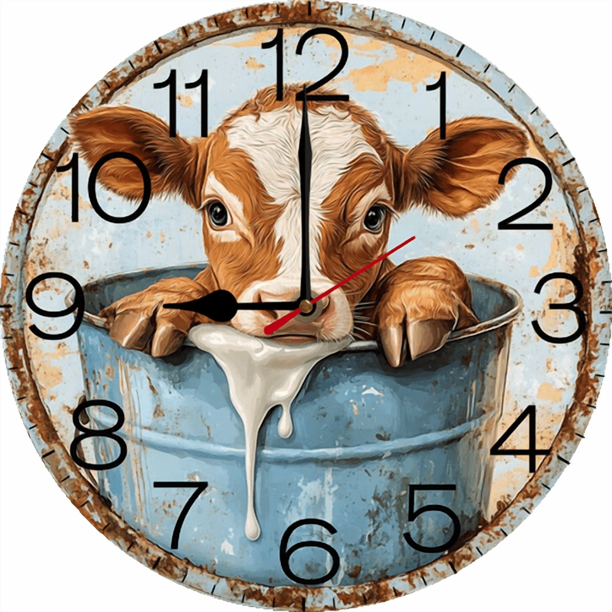 Eveokoki Araffe Bucket With Dripping Milk Dripping Out It Wall Clock 10 ...