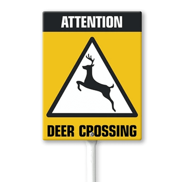 Eveokoki Attention Deer Crossing Sign With Stake For Neighborhoods Yard ...