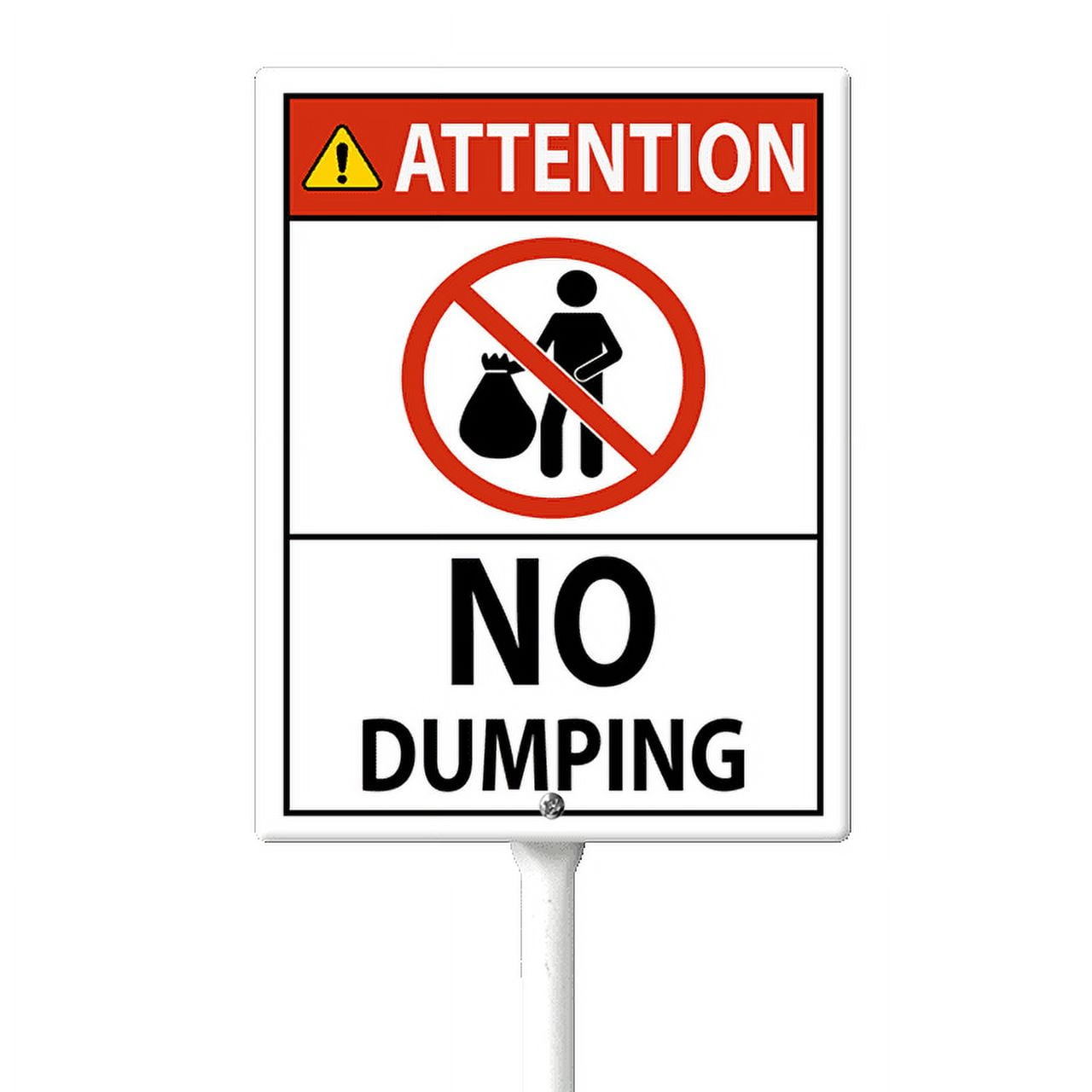 Eveokoki Attention No Dumping Sign 4.6 x 6 Inch Outdoor Aluminum Yard ...