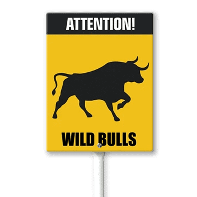 Eveokoki Attention Wild Bull Sign With Stake For Neighborhoods Yard ...