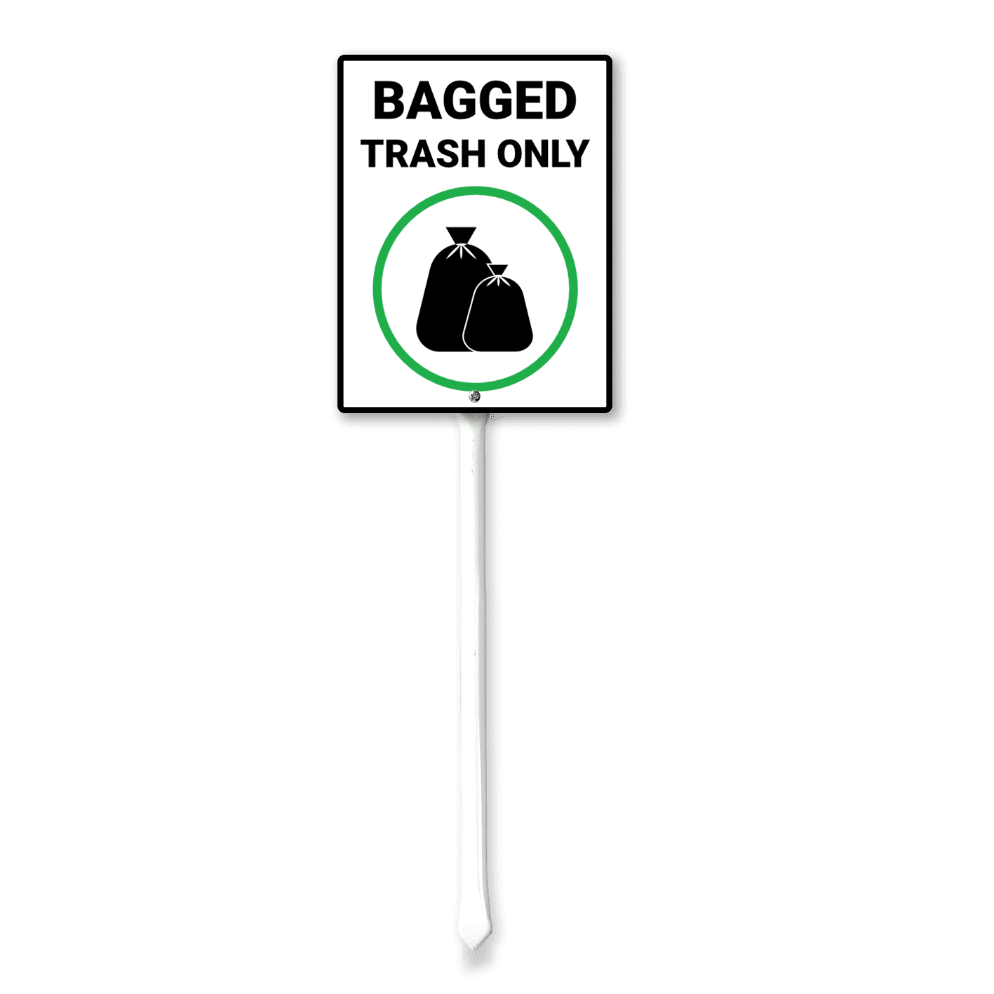Eveokoki Bagged Trash Only Sign with Stake - 8x12 Inch Aluminum No ...