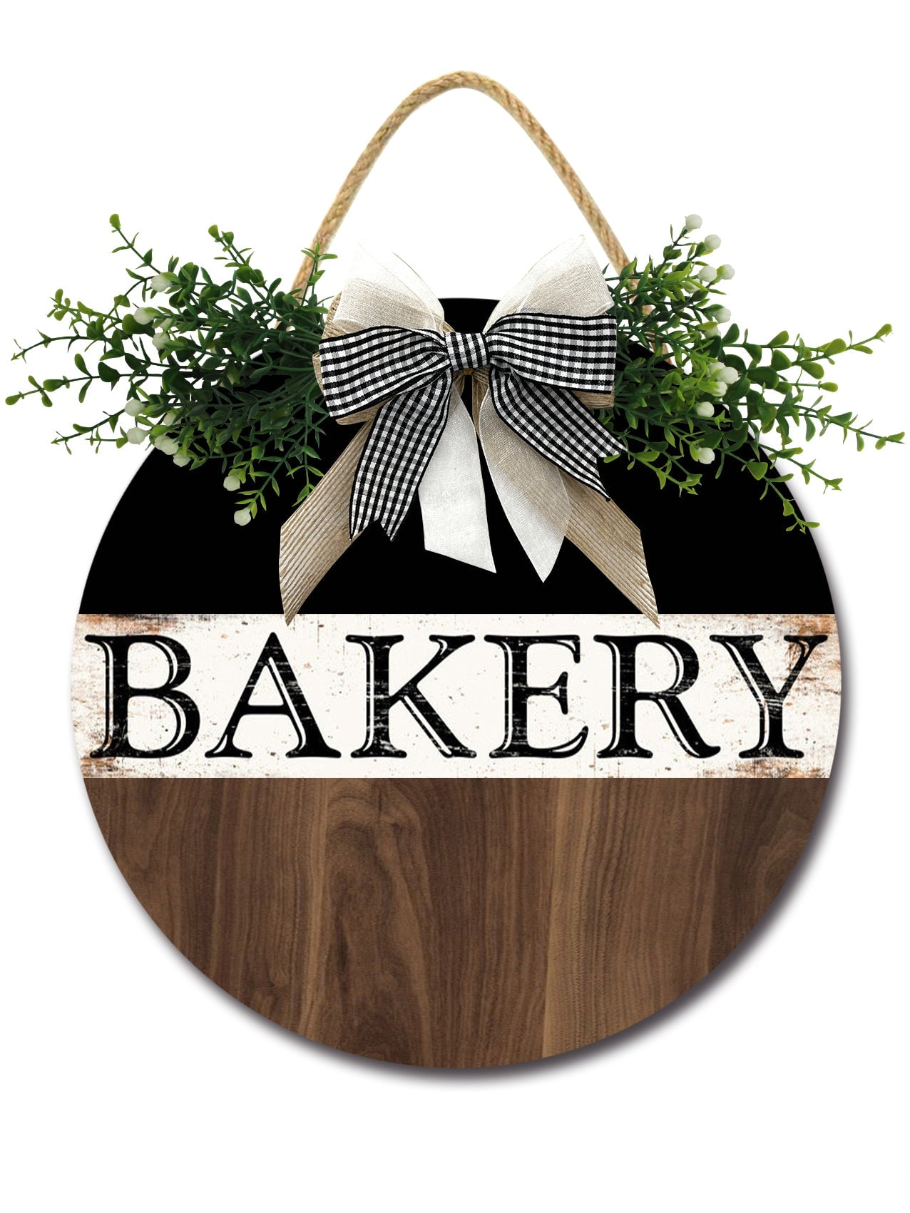 Eveokoki Bakery Front Door Sign Funny Wreaths Hanging Wooden Plaque ...