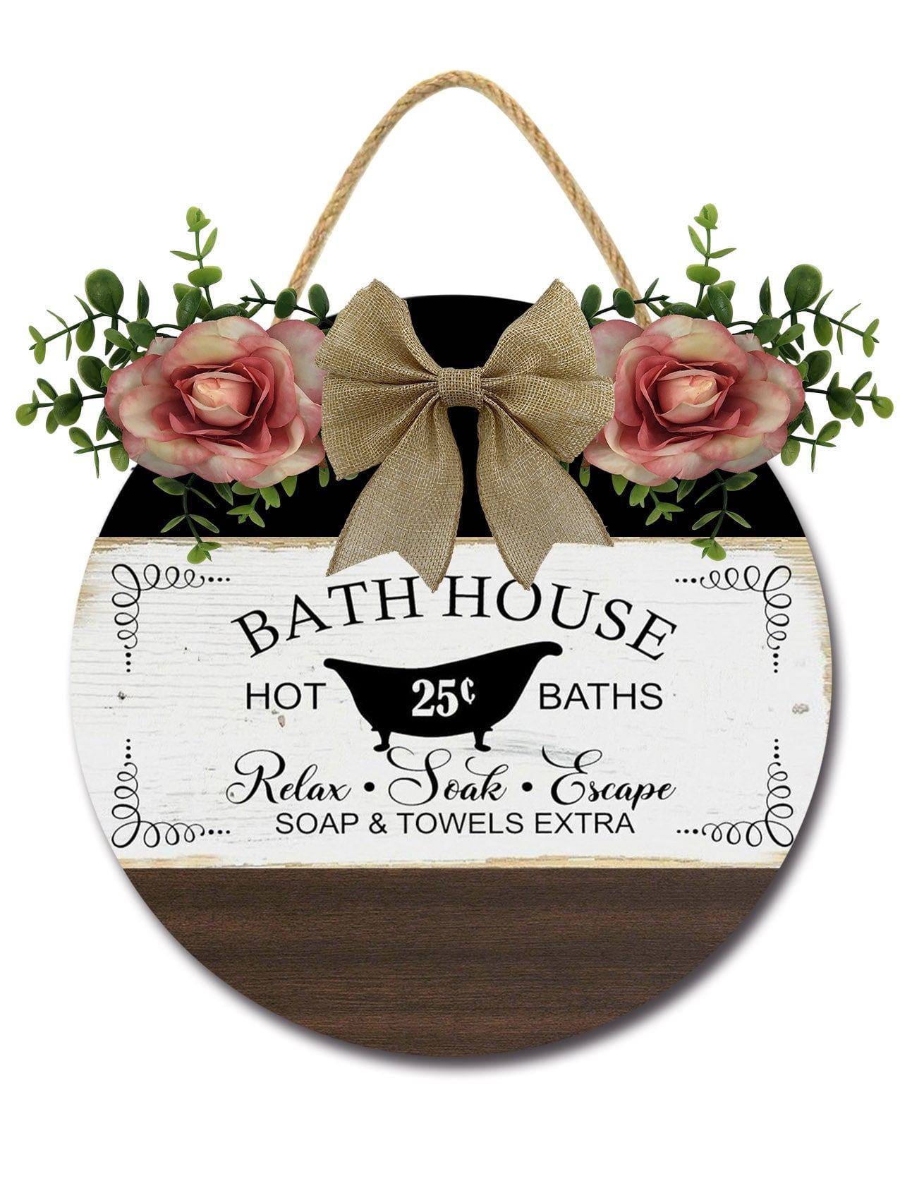 Eveokoki Bathhouse Signs for Bathroom Decor- Modern Farmhouse Bathroom ...