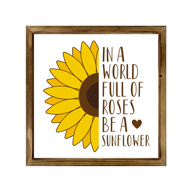Eveokoki Be A Sunflower Sign 8 Inch, Rustic Farmhouse Decor for the ...