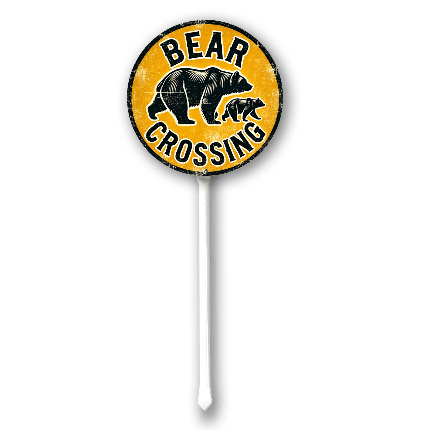 Eveokoki Bear Crossing Sign With Stake For Neighborhoods Yard Farm ...