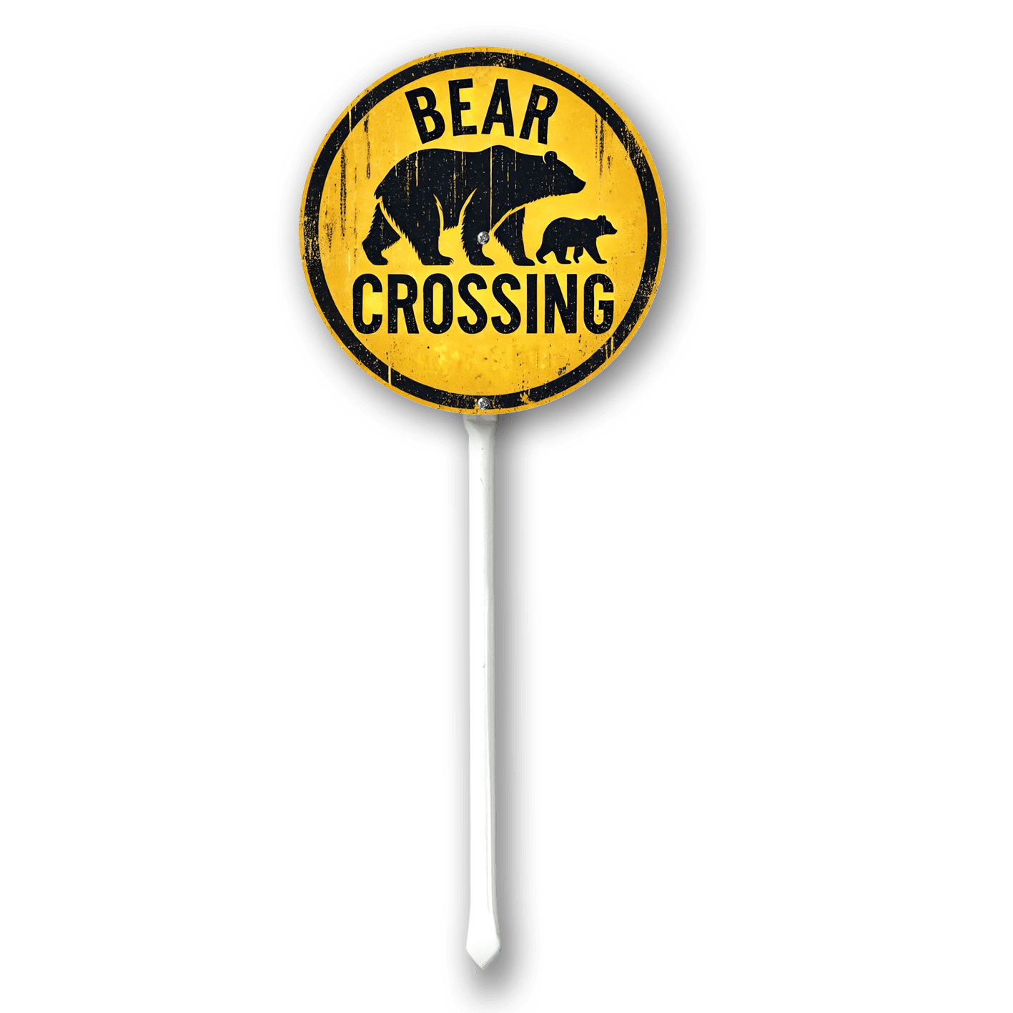 Eveokoki Bear Crossing Sign With Stake For Neighborhoods Yard Farm ...