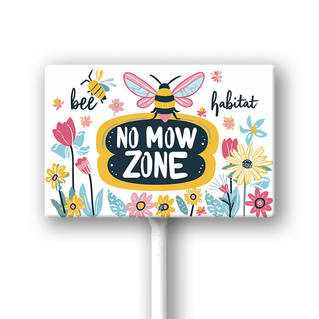 Eveokoki Bee Habitat No Mow Zone Sign with Metal Stake 8 x 12 Inches No ...