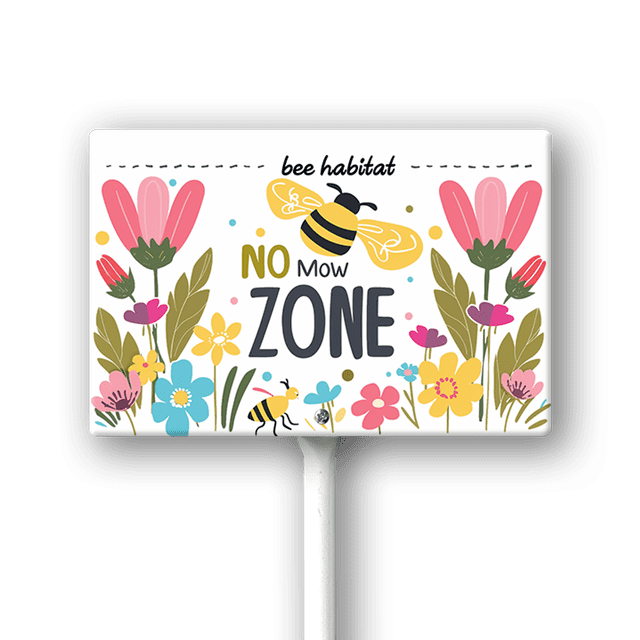 Eveokoki Bee Habitat No Mow Zone Sign with Metal Stake 8 x 12 Inches No ...