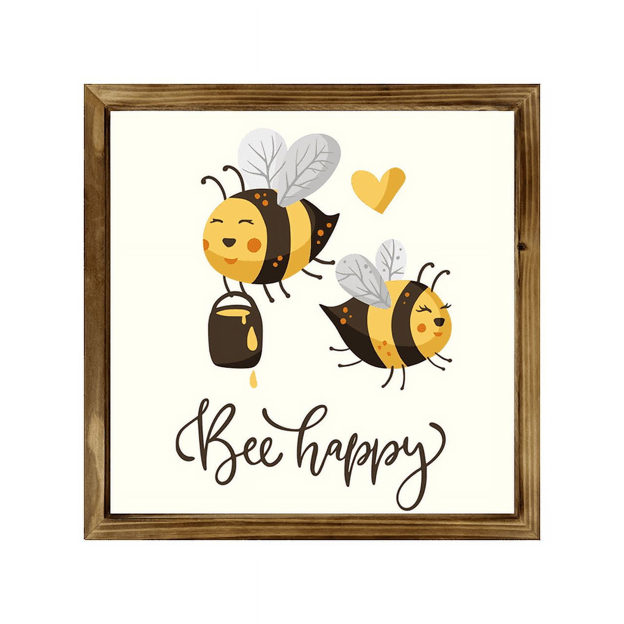 Eveokoki Bee Happy Sign 8 Inch, Rustic Farmhouse Decor for the Home ...