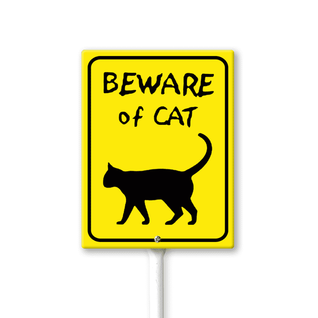 Eveokoki Beware Of Cat Sign With Stake For Neighborhoods Yard Farm ...