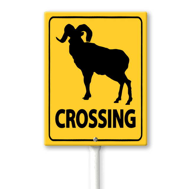 Eveokoki Bighorn Sheep Crossing Sign with Metal Stake -7x8.8inch Lawn ...