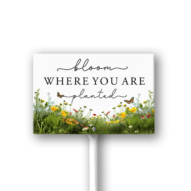Eveokoki Bloom Where You Are Planted - Inspirational Garden Yard Sign ...