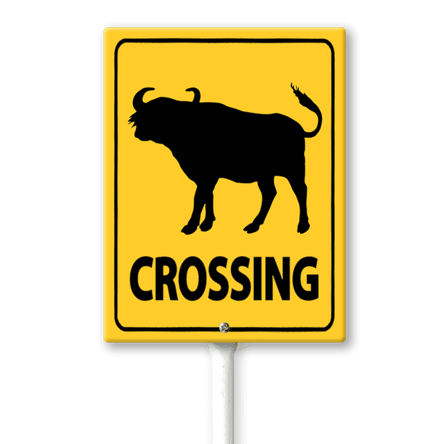 Eveokoki Buffalo Crossing Sign with Metal Stake -8x12inch Lawn Sign ...