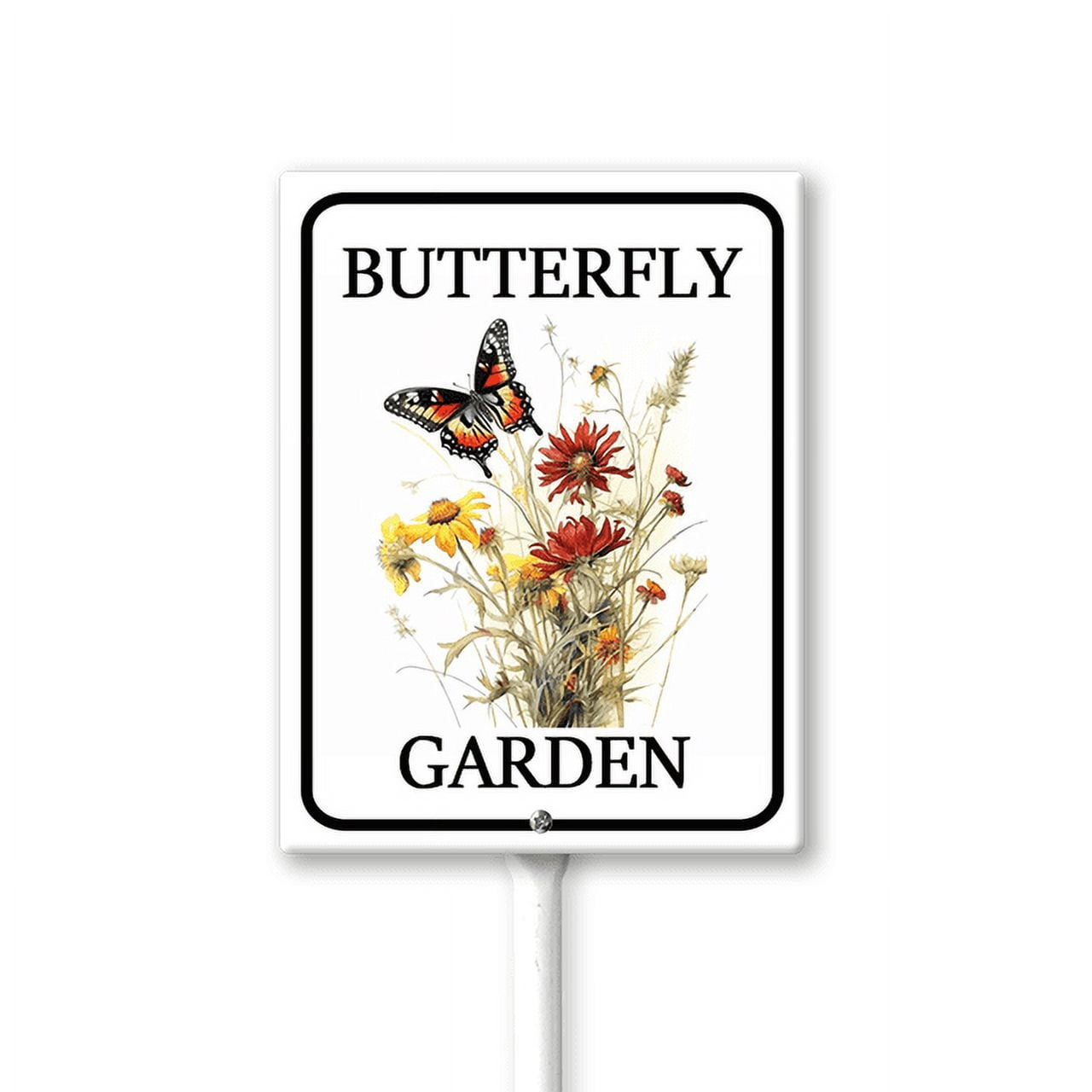 Eveokoki Butterfly Garden Yard Sign with Stakes 7'' x 8.8'', Sturdy ...