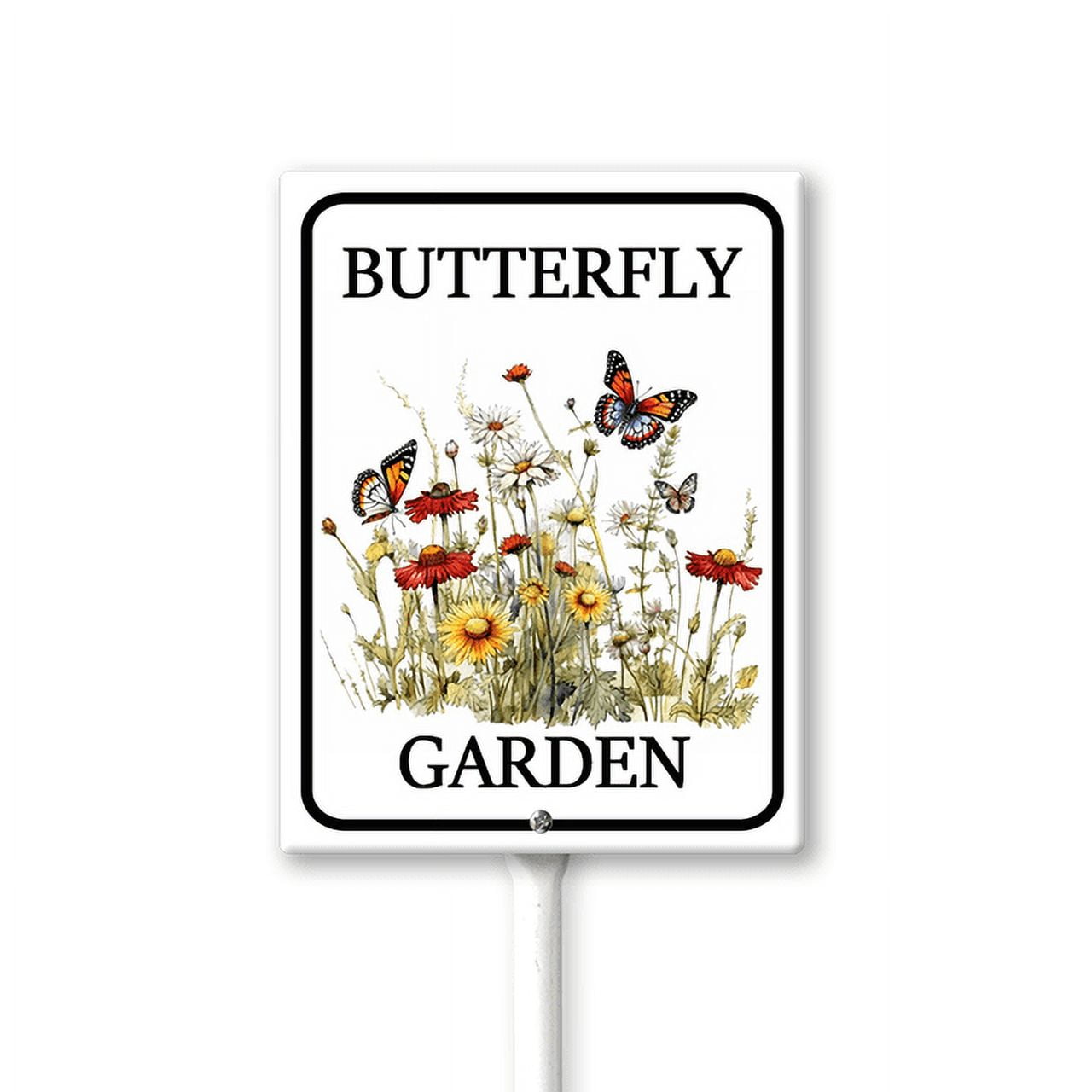 Eveokoki Butterfly Garden Yard Sign with Stakes 7'' x 8.8'', Sturdy ...