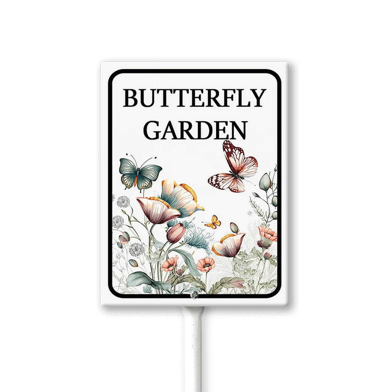 Eveokoki Butterfly Garden Yard Sign with Stakes 7'' x 8.8'', Sturdy ...