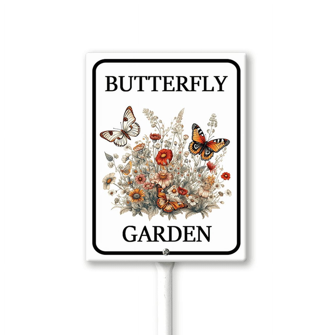 Eveokoki Butterfly Garden Yard Sign with Stakes 8'' x 12'', Sturdy ...