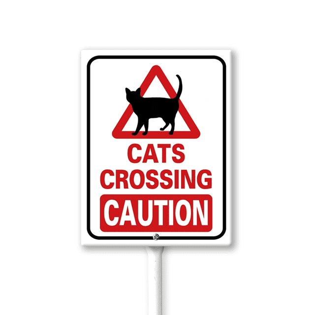 Eveokoki Caution Cats Crossing Sign With Stake For Neighborhoods Yard ...