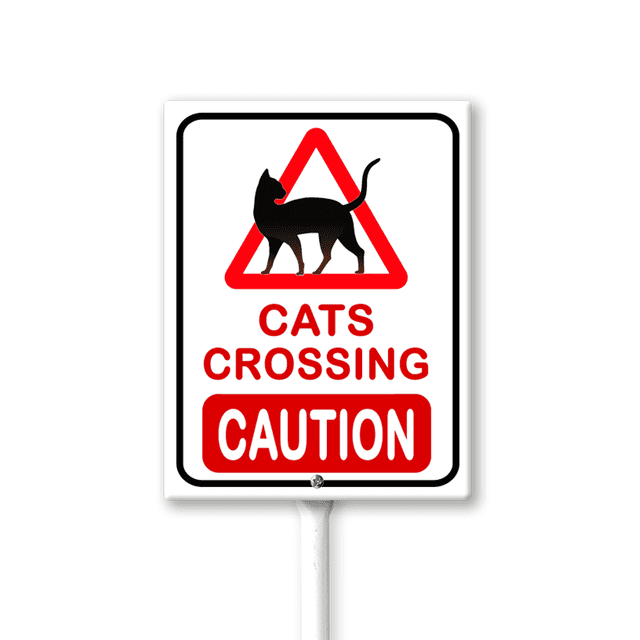 Eveokoki Caution Cats Crossing Sign With Stake For Neighborhoods Yard ...