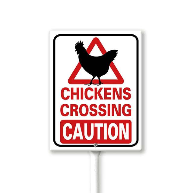 Eveokoki Caution Chickens Crossing Sign With Stake For Neighborhoods ...