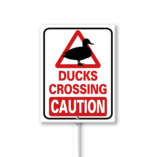 Eveokoki Caution Ducks Crossing Sign With Stake For Neighborhoods Yard ...