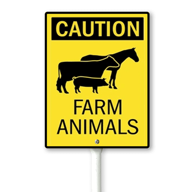 Eveokoki Caution Farm Animals Sign With Stake For Neighborhoods Yard ...