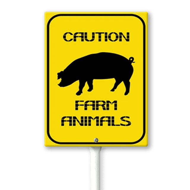 Eveokoki Caution Farm Animals Sign With Stake For Neighborhoods Yard ...