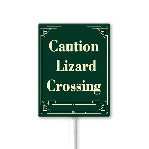 Eveokoki Caution Lizard Crossing Sign With Metal Stake Slow Down Sign ...