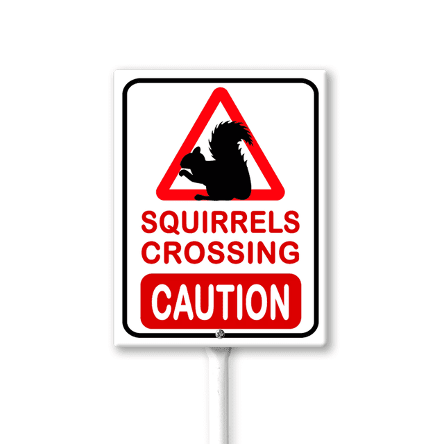 Eveokoki Caution Squirrels Crossing Sign With Stake For Neighborhoods ...