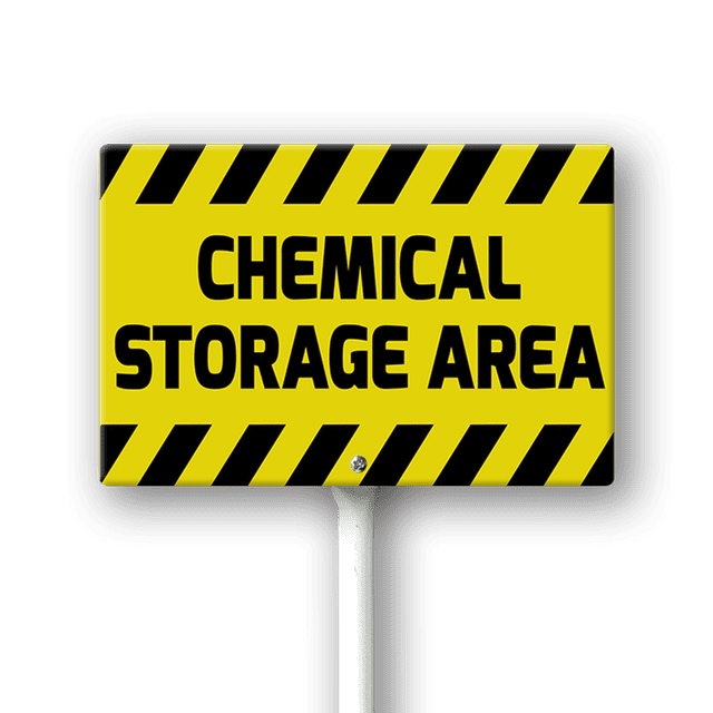 Eveokoki Chemical Storage Area Sign with Stake -12x8inch Lawn Sign ...