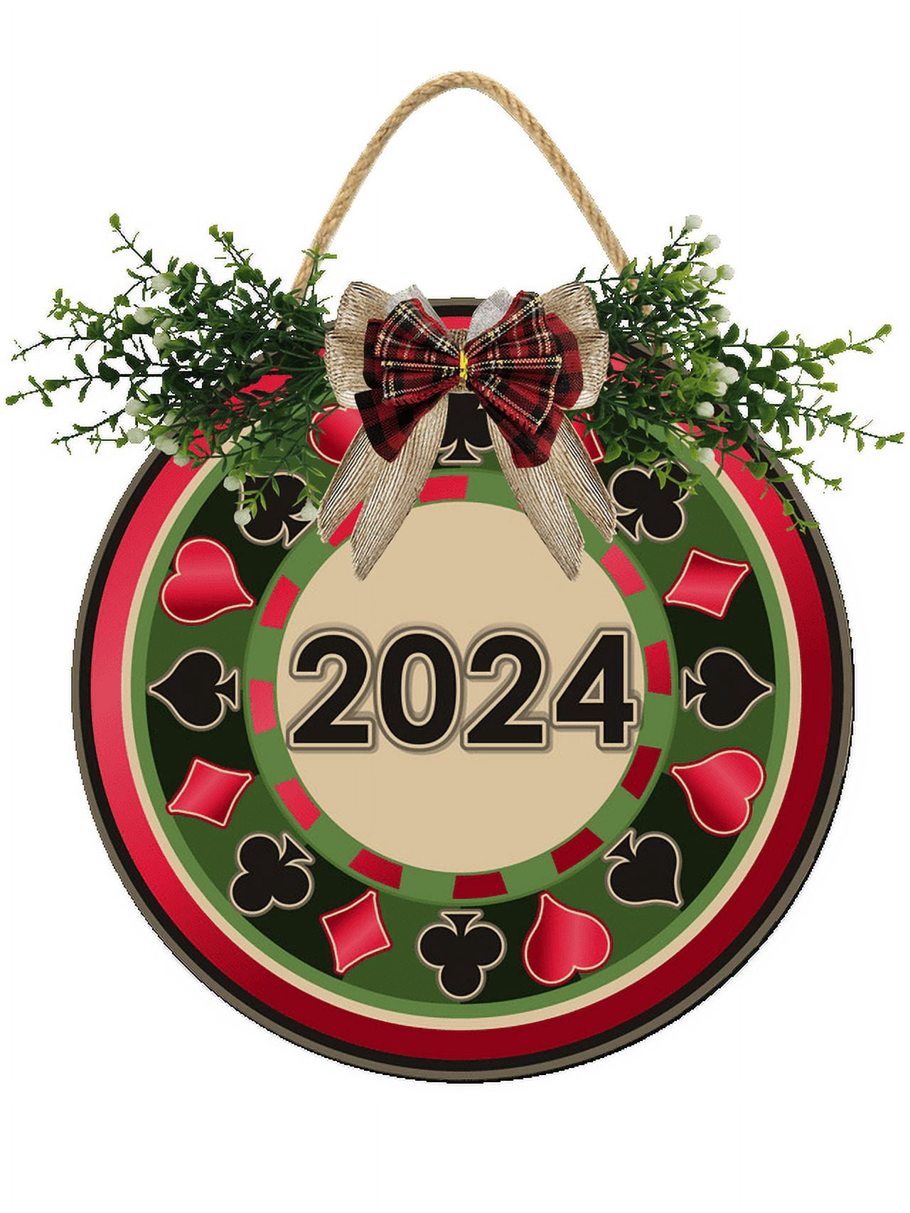 Eveokoki Christmas Casino Poker Chip 2024 New Year Door Sign Home Decor ...