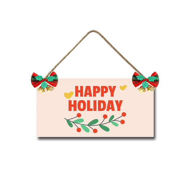 Eveokoki Christmas Sign Christmas Wood Sign Happy Holiday Sign 6x12inch ...