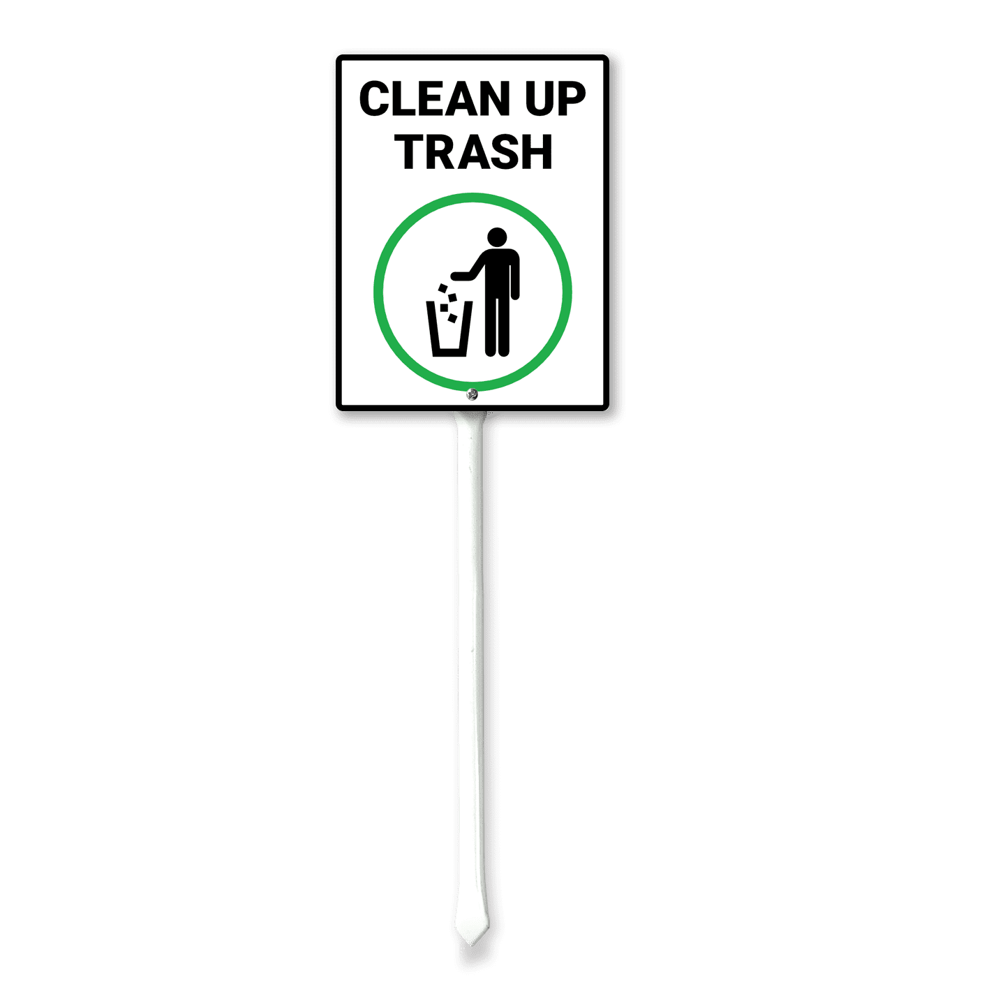 Eveokoki Clean Up Trash Sign with Stake - 4.6x6 Inch Aluminum No ...