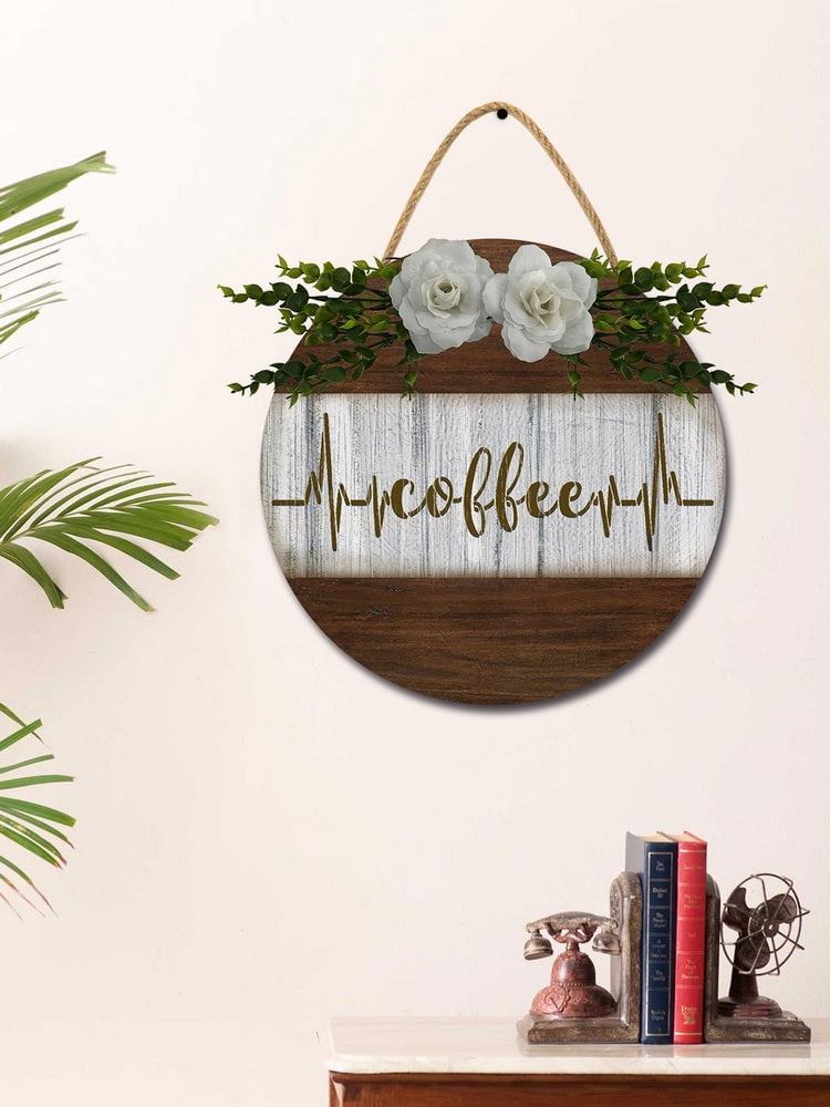 Eveokoki Coffee Heartbeat Sign Rustic Wood Coffee Sign Farmhouse Coffee ...