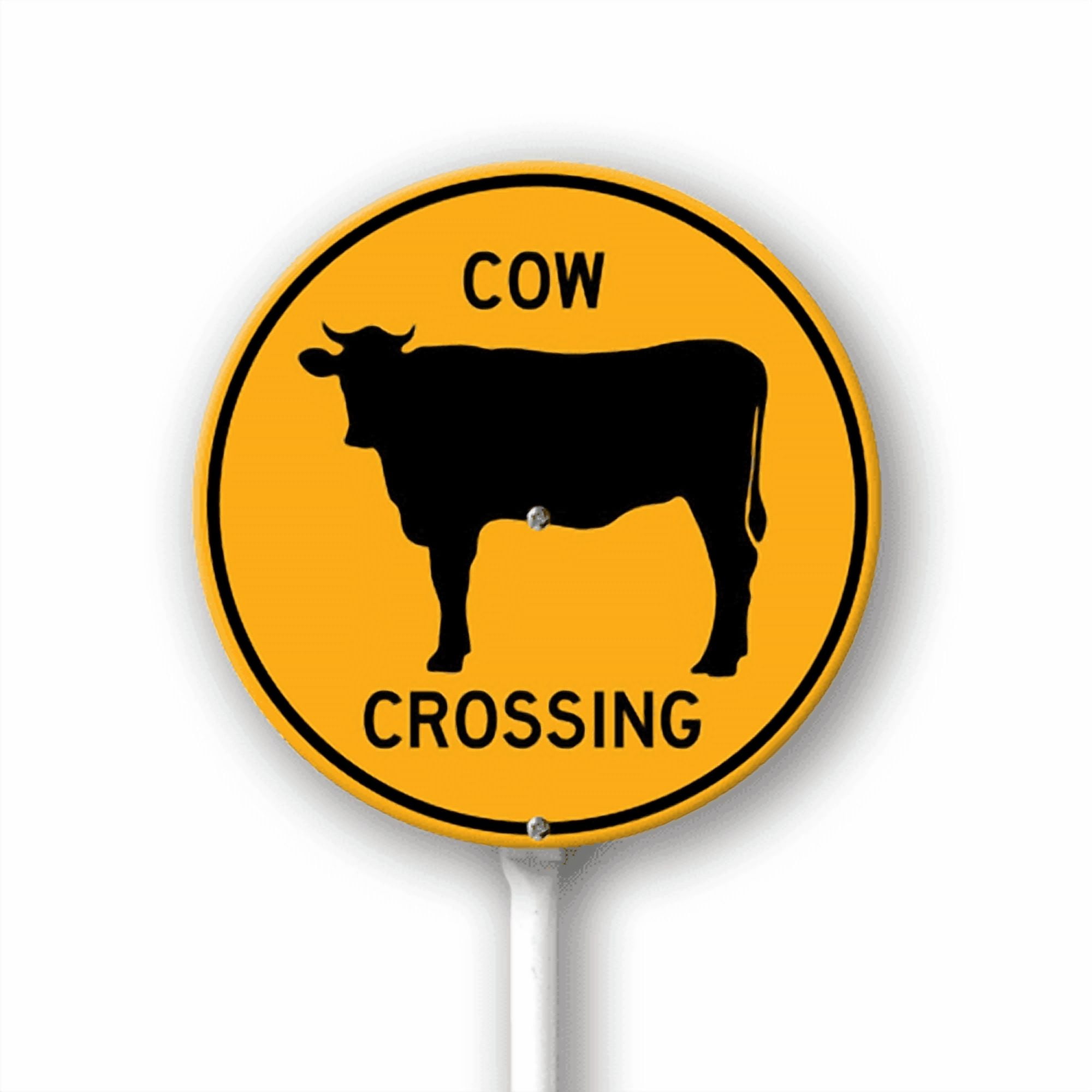 Eveokoki Cow Crossing Round Sign with Metal Stake -9.2x9.2inch Lawn ...