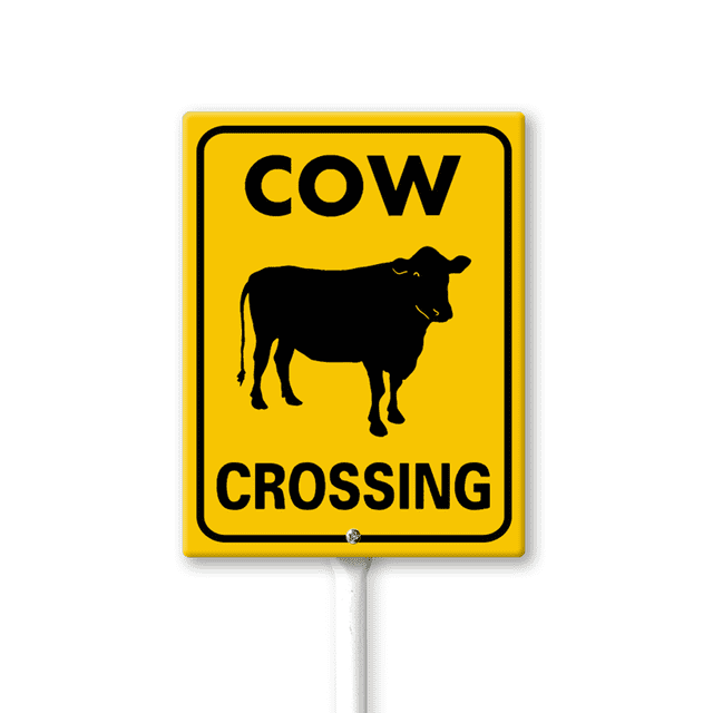 Eveokoki Cow Crossing Yard Sign with Stake 4.6x6inch Rustproof Aluminum ...