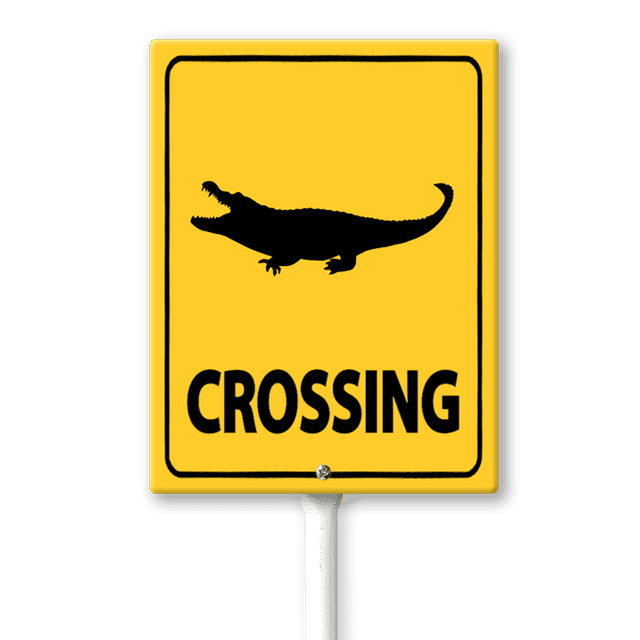 Eveokoki Crocodile Crossing Sign with Metal Stake -8x12inch Lawn Sign ...