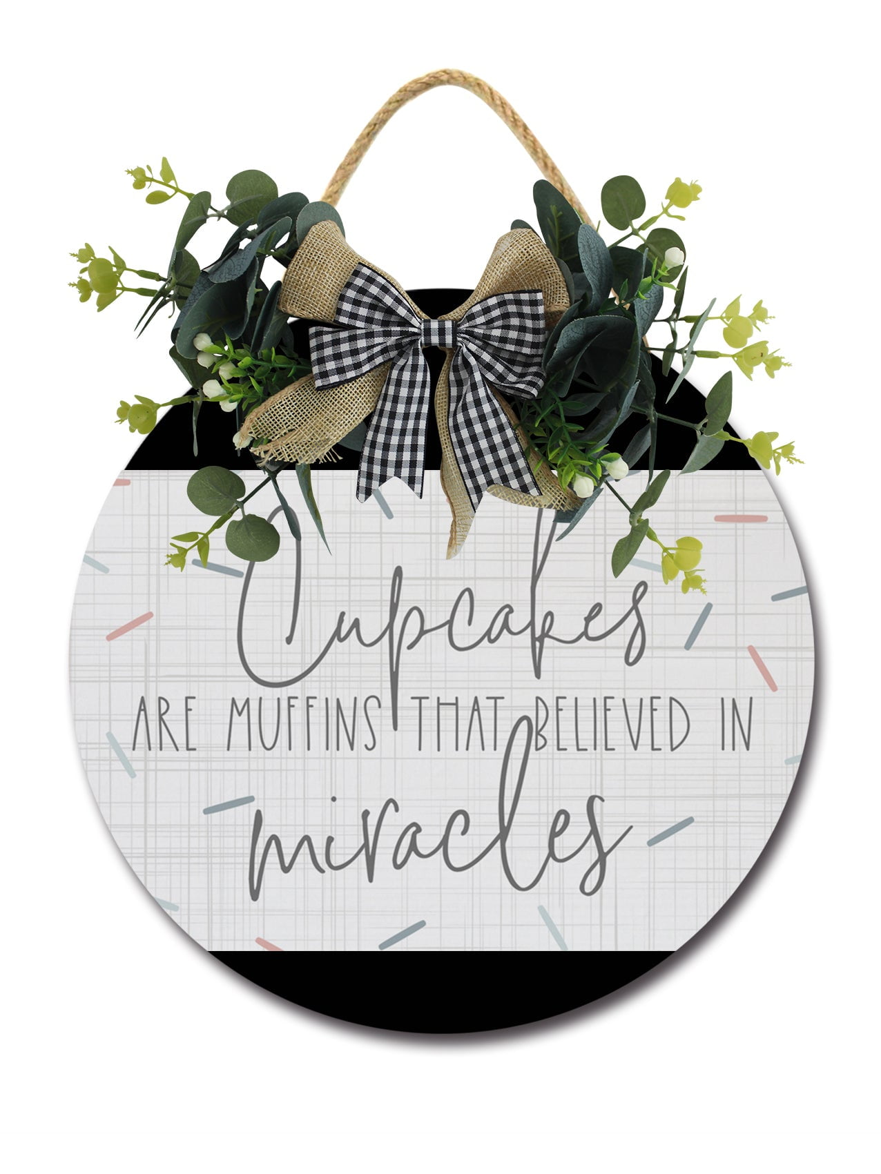 Eveokoki Cupcake Miracles Sign Farmhouse Wood Sign Front Porch Decor ...