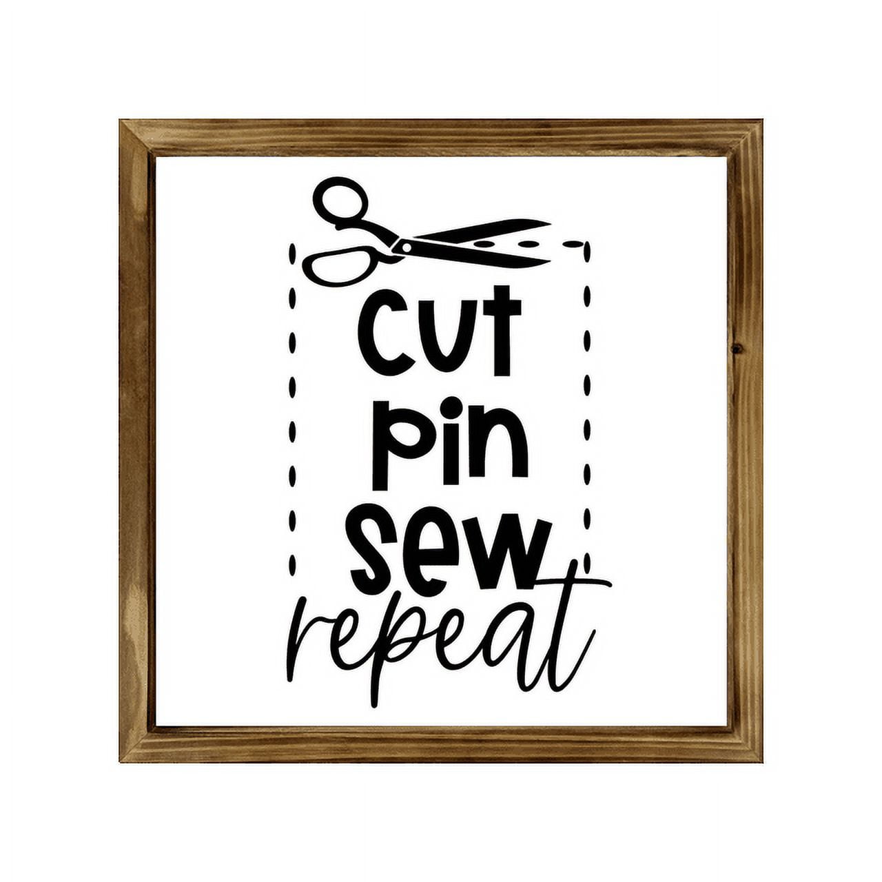 Eveokoki Cut Pin Sew Repeat Wall Art for Home Bar Cafe Farm Store ...