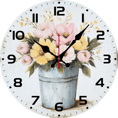 Eveokoki DIY Kitchen Wall Clock 12 Inch Battery Operated Vintage Round ...