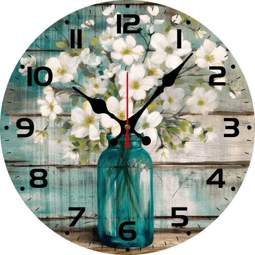 Eveokoki DIY Wall Clock 10 Inch Battery Operated Vintage Round Wooden ...
