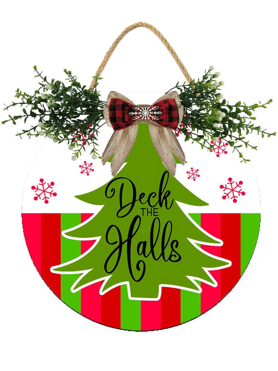 Eveokoki Deck The Halls Door Hanging Sign 12 inch Wooden Wall Sign ...