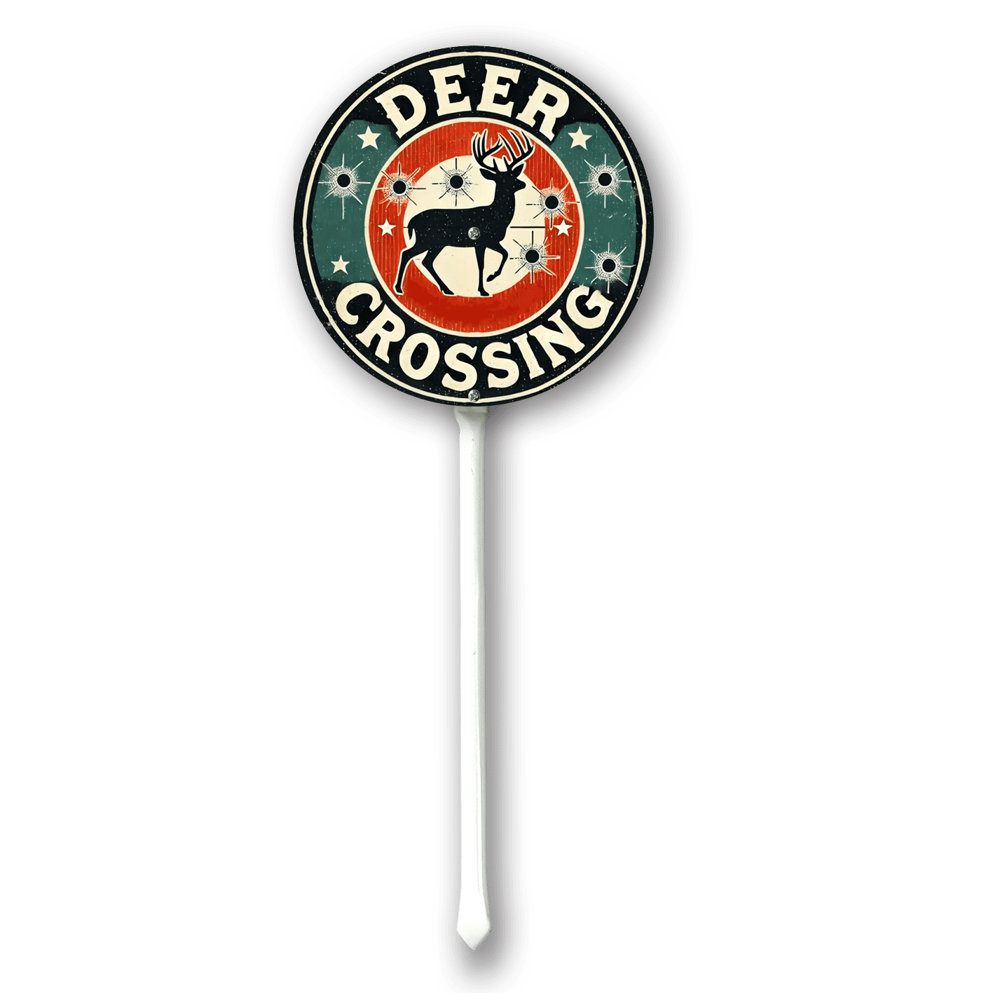 Eveokoki Deer Crossing Sign With Stake For Neighborhoods Yard Farm ...