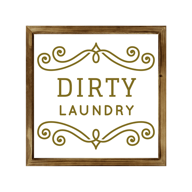 Eveokoki Dirty Laundry Sign 16x16 Inch, Rustic Farmhouse Decor Home ...