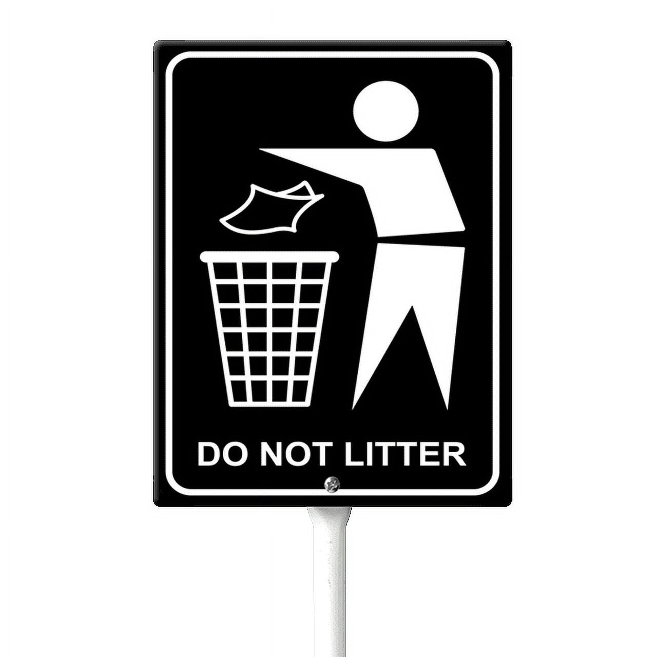 Eveokoki Do Not Litter Sign 4.6 x 6 Inch Outdoor Aluminum Yard Signs ...