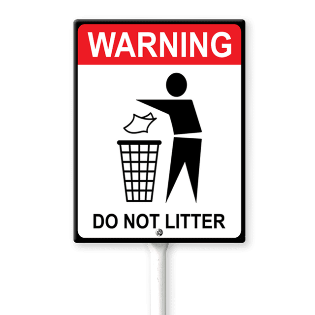 Eveokoki Do Not Litter Sign 4.6 x 6 Inch Outdoor Aluminum Yard Signs ...