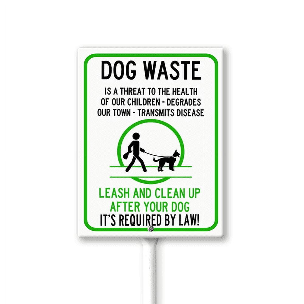 Eveokoki Dog Waste Leash And Clean Up After Your Dog Signs for Yard ...