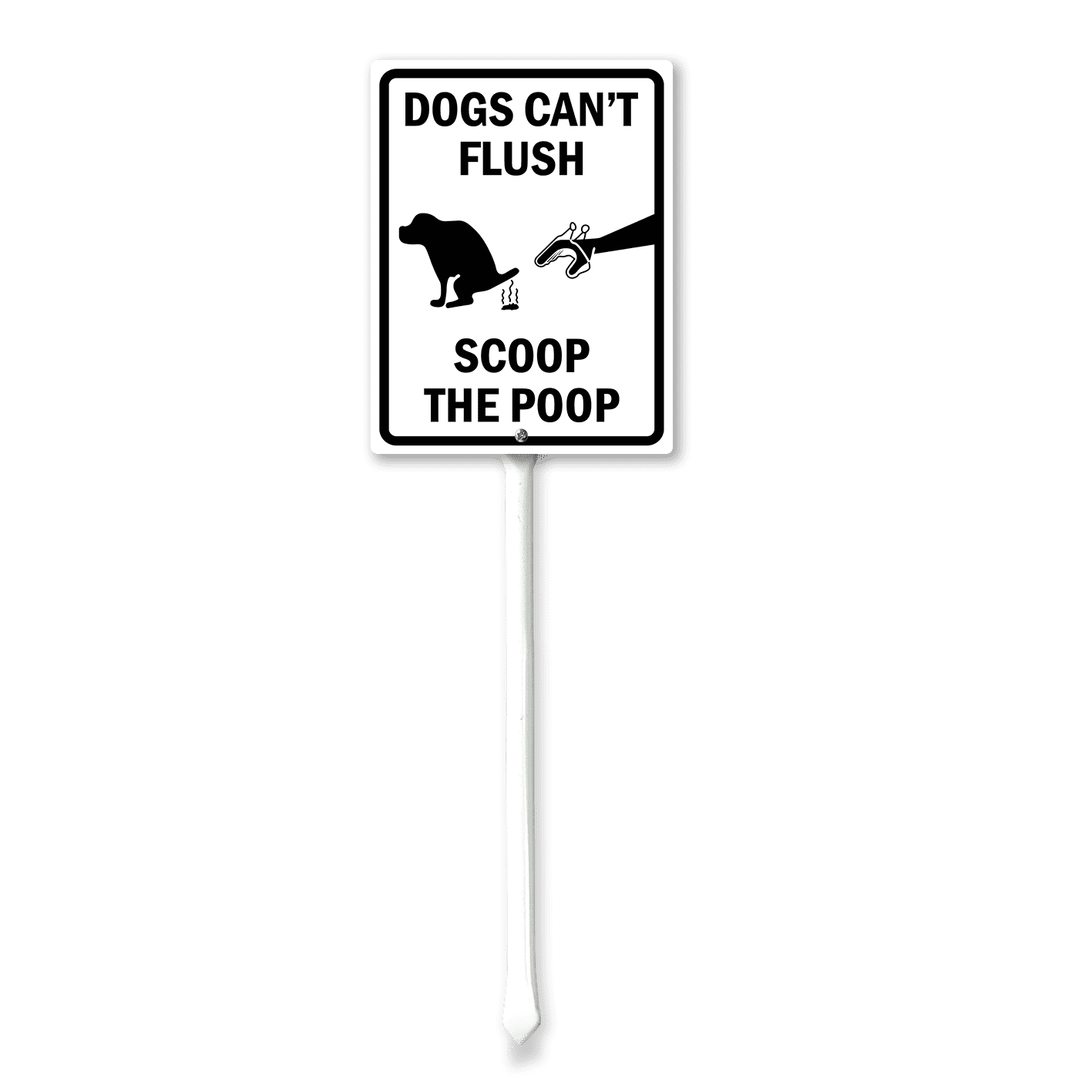 Eveokoki Dogs Can't Flush Scoop The Poop Yard Sign with Metal Stake ...